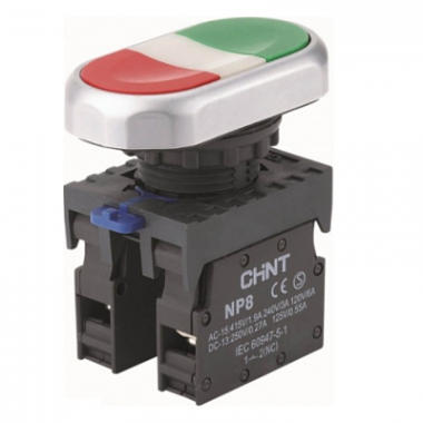 CHINT 667178 Двойная кнопка NP8-11S 1НО+1НЗ IP65 (R) 👍. Купить в специализированном магазине по ...